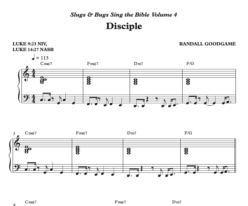Disciple Sheet Music - Sing the Bible Vol. 4 – Slugs and Bugs